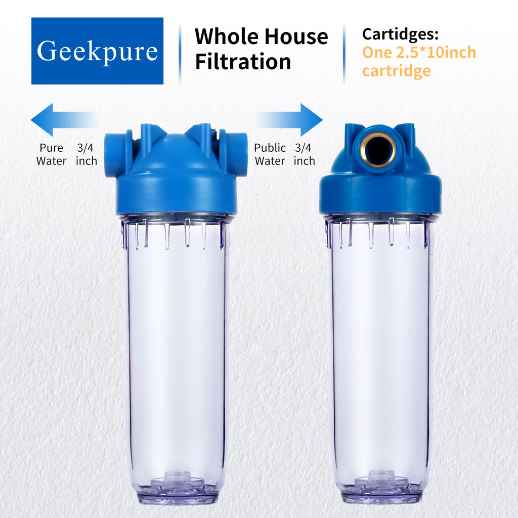 Water Filter Housing Geekpure 10-Inch Whole House Water Filter With ...