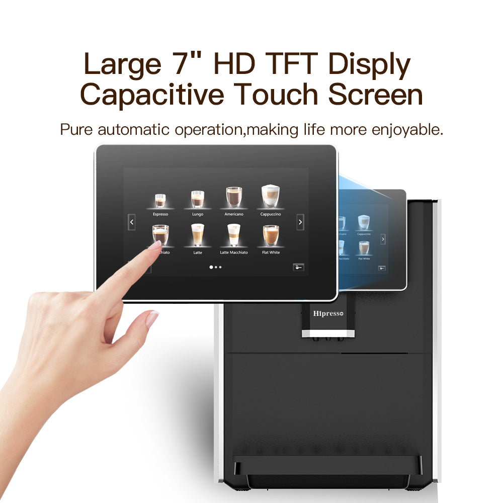 Hipresso Super Automatic Expresso Coffee Machine-7" HD TFT Touchscreen ...